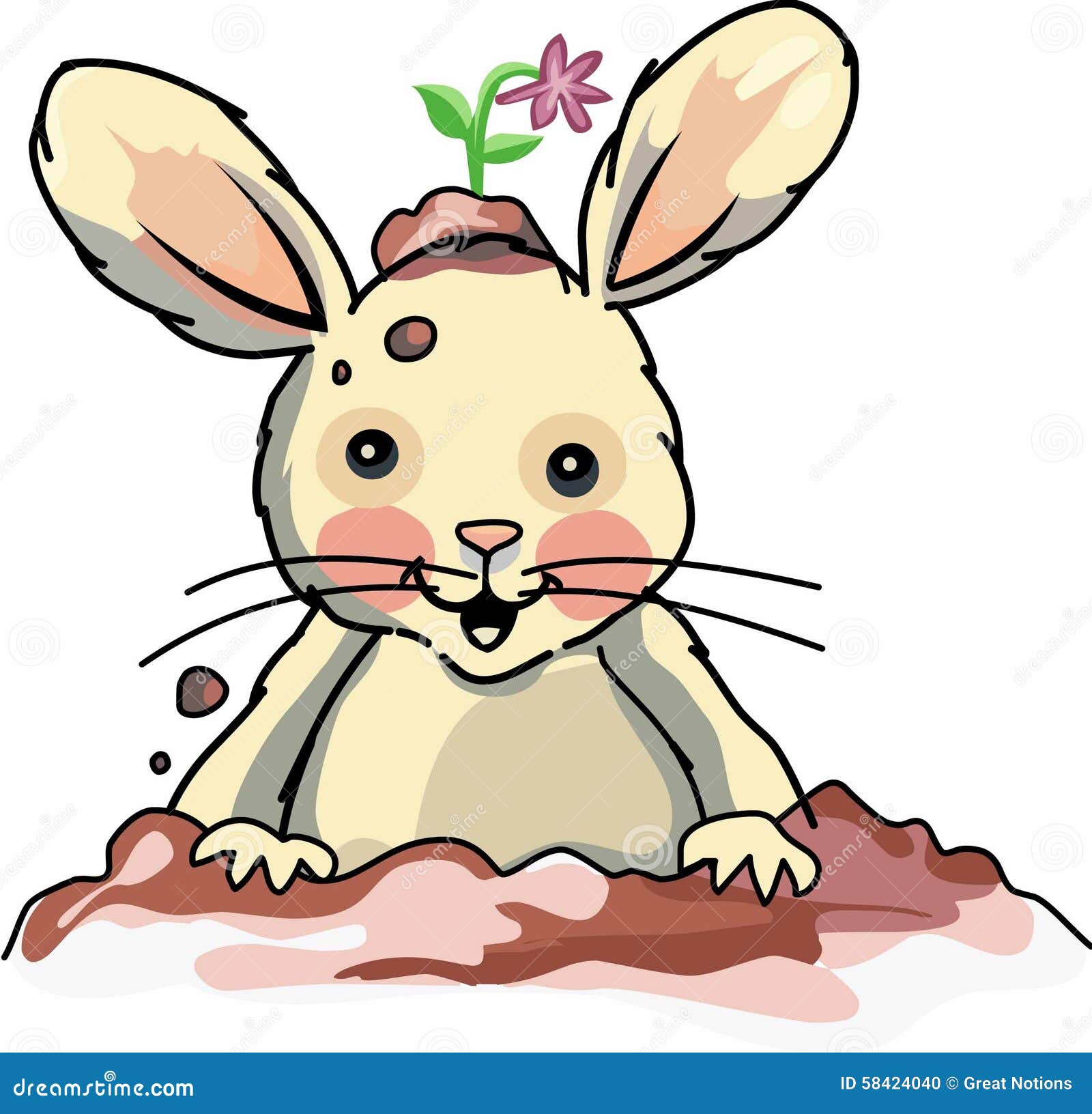 DIRTY PLAYFUL BUNNY stock illustration. Illustration of long - 58424040