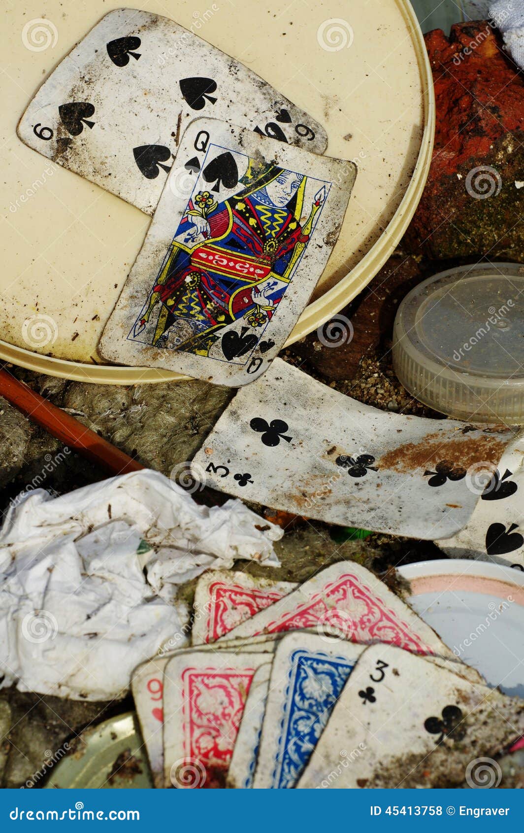 Dirty playing cards stock photo. Image of cards, paper - 45413758