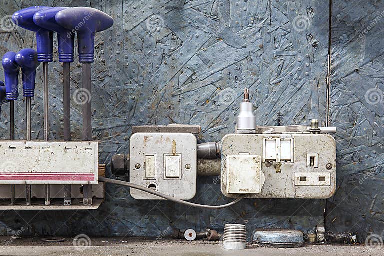 Dirty Plug Sockets in a Factory Unit Stock Photo - Image of rack, place ...