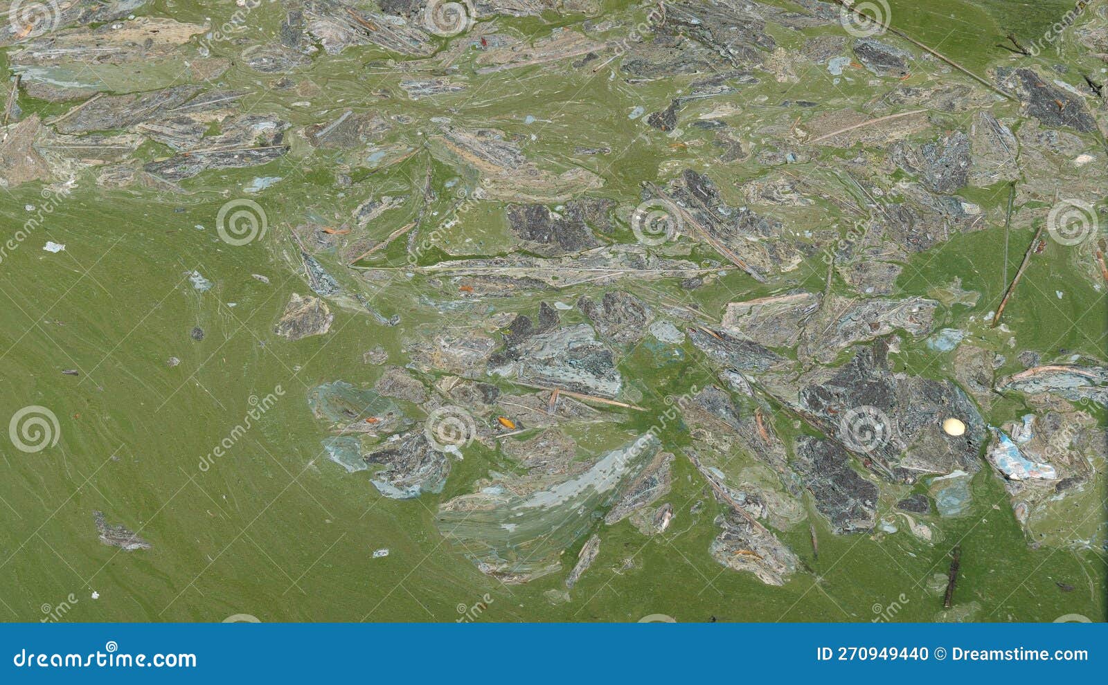 Dirty Polluted Waste Water In Big City With Garbages. Environment ...