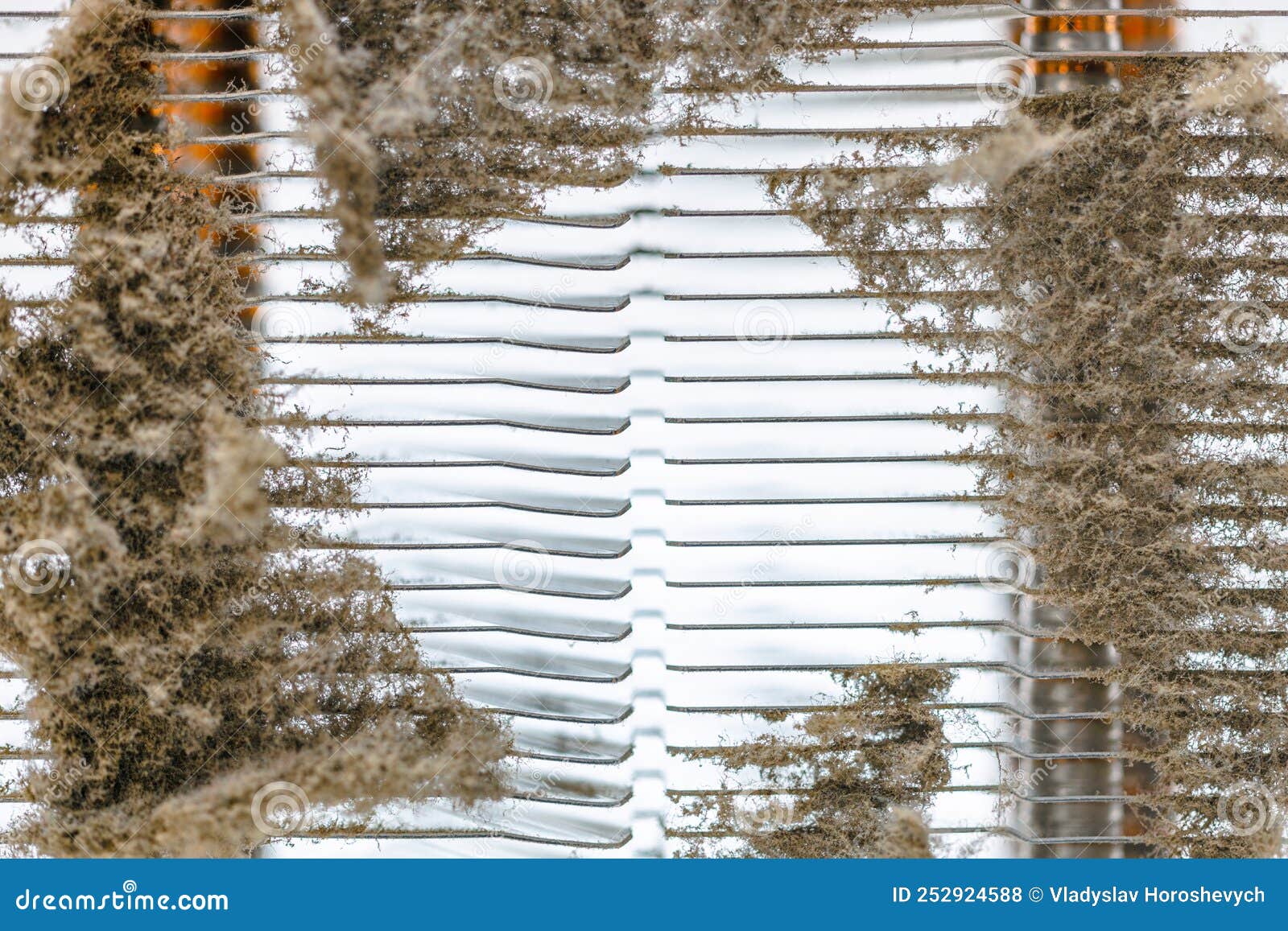 Dirty Radiator from the Computer Cooling System, a Lot of Dust and Dirt ...