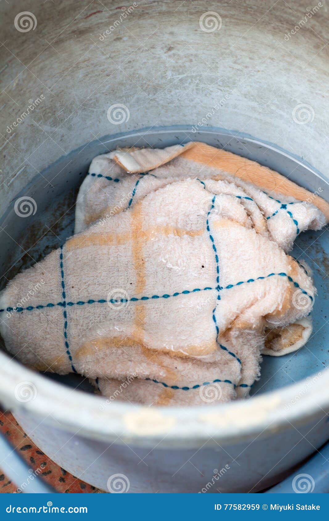 A Dirty Rag in a Bucket Full of Water Stock Image - Image of white ...