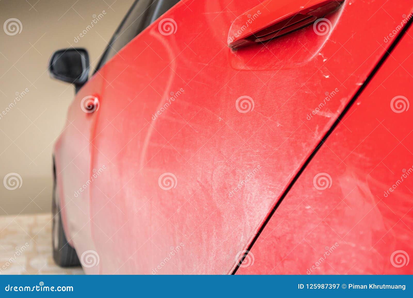 Dirty red car stock image. Image of texture, spot, auto - 125987397