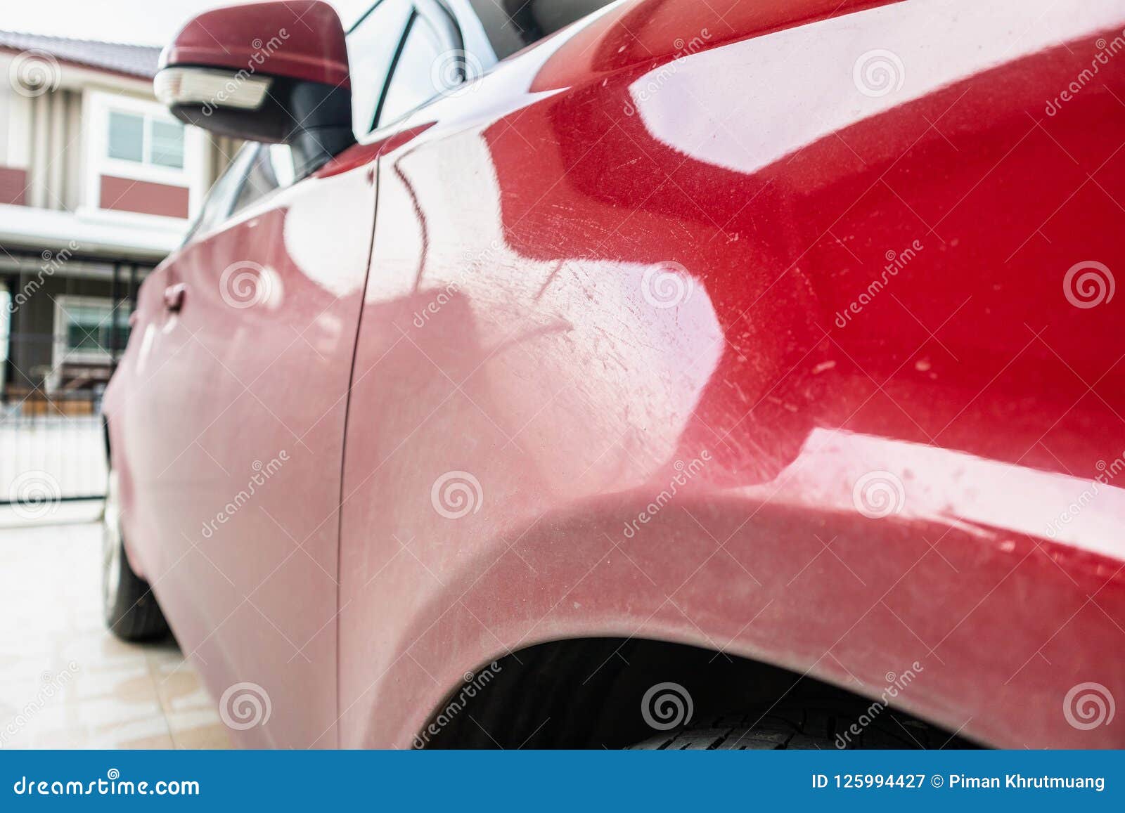 Dirty red car stock image. Image of textured, automobile - 125994427