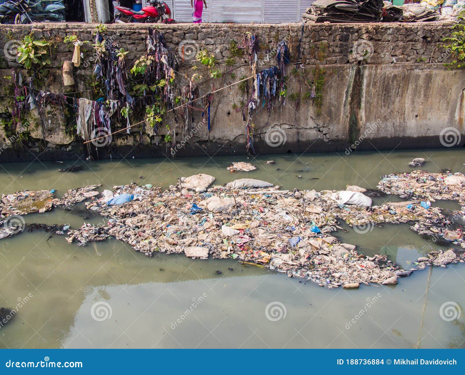 Dirty River in Dharavi Slums. Mumbai. India. Stock Photo - Image of ...
