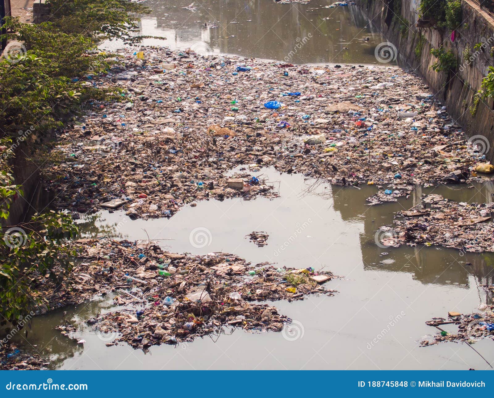 Dirty River in Dharavi Slums. Mumbai. India. Stock Photo - Image of ...
