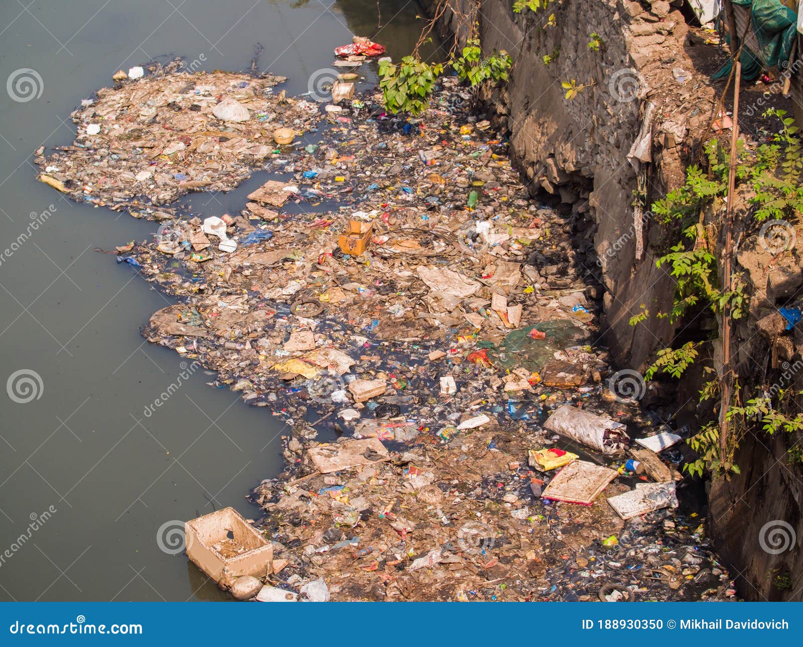 Dirty River in Dharavi Slums. Mumbai. India. Stock Photo - Image of ...