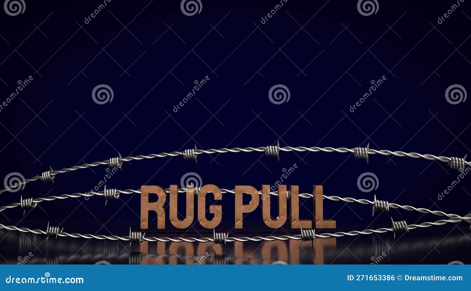 The Dirty Rug Pull and Barbed Wire for Crime Technology Concept 3d ...