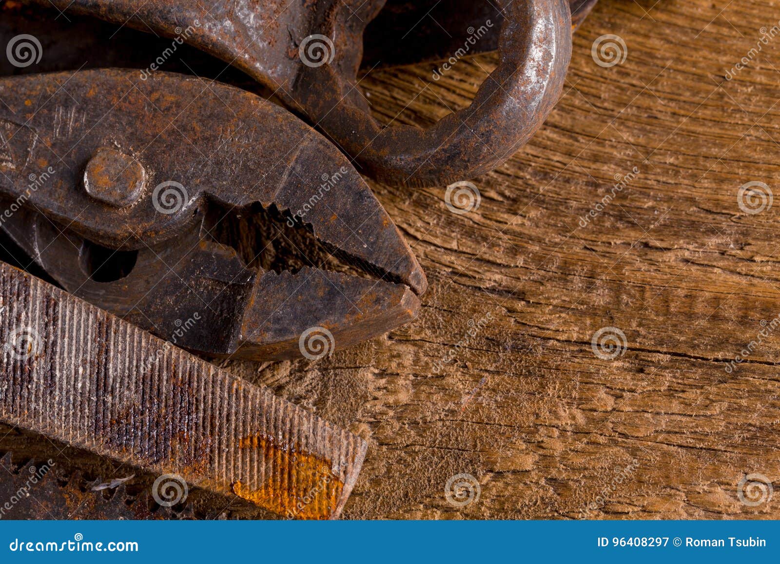 Dirty Set of Hand Old Rusty Tools Stock Image - Image of iron ...