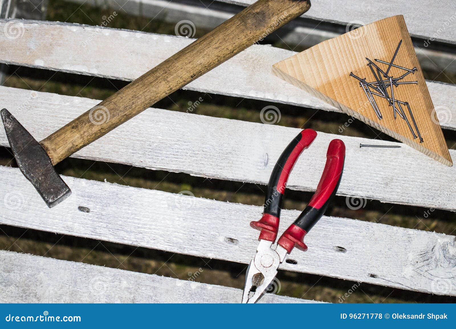 Dirty Set of Hand Tools on Old Rusted Sheet Metal ,add Your Text Stock ...