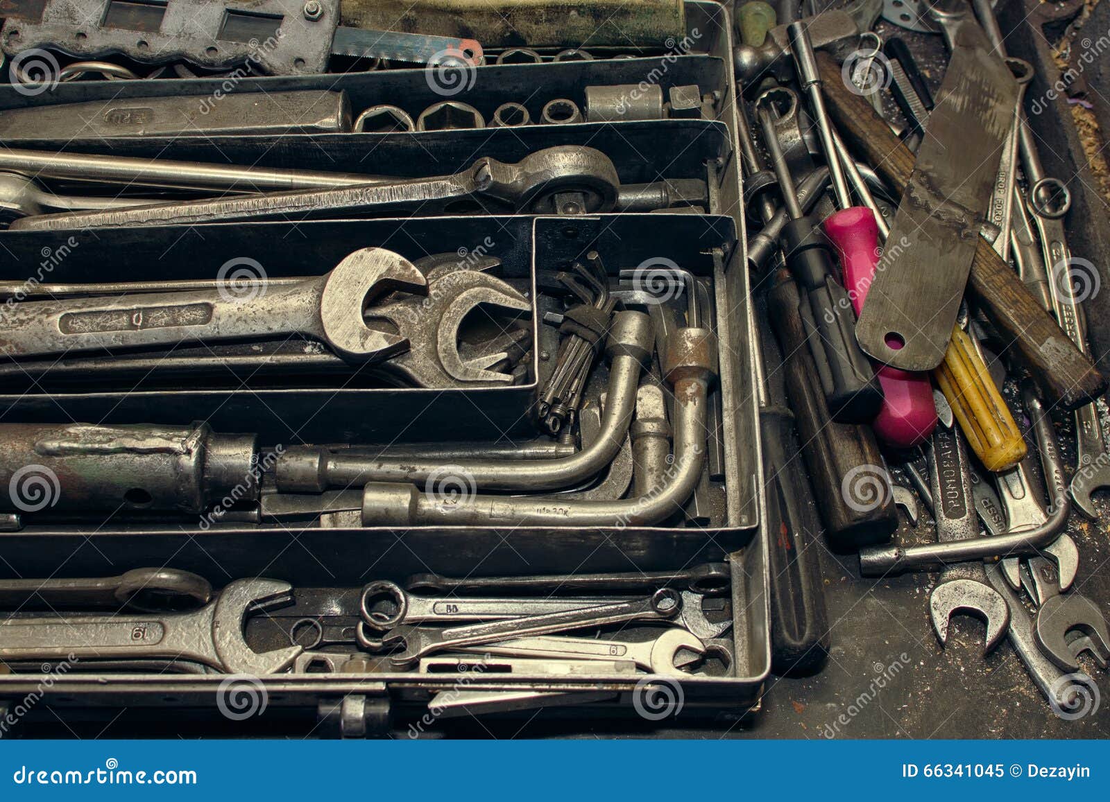 Dirty set of hand tools stock image. Image of dirty, equipment - 66341045
