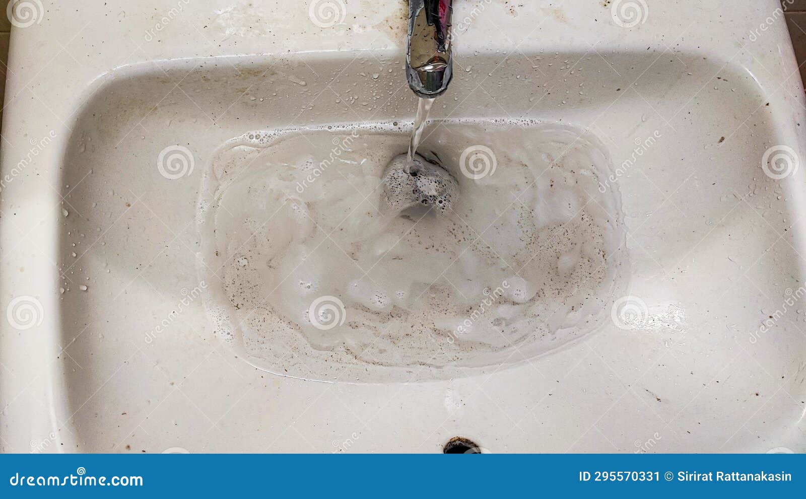 Dirty Sink, White Sink and Pipe for Wash Hand, Stock Image - Image of ...