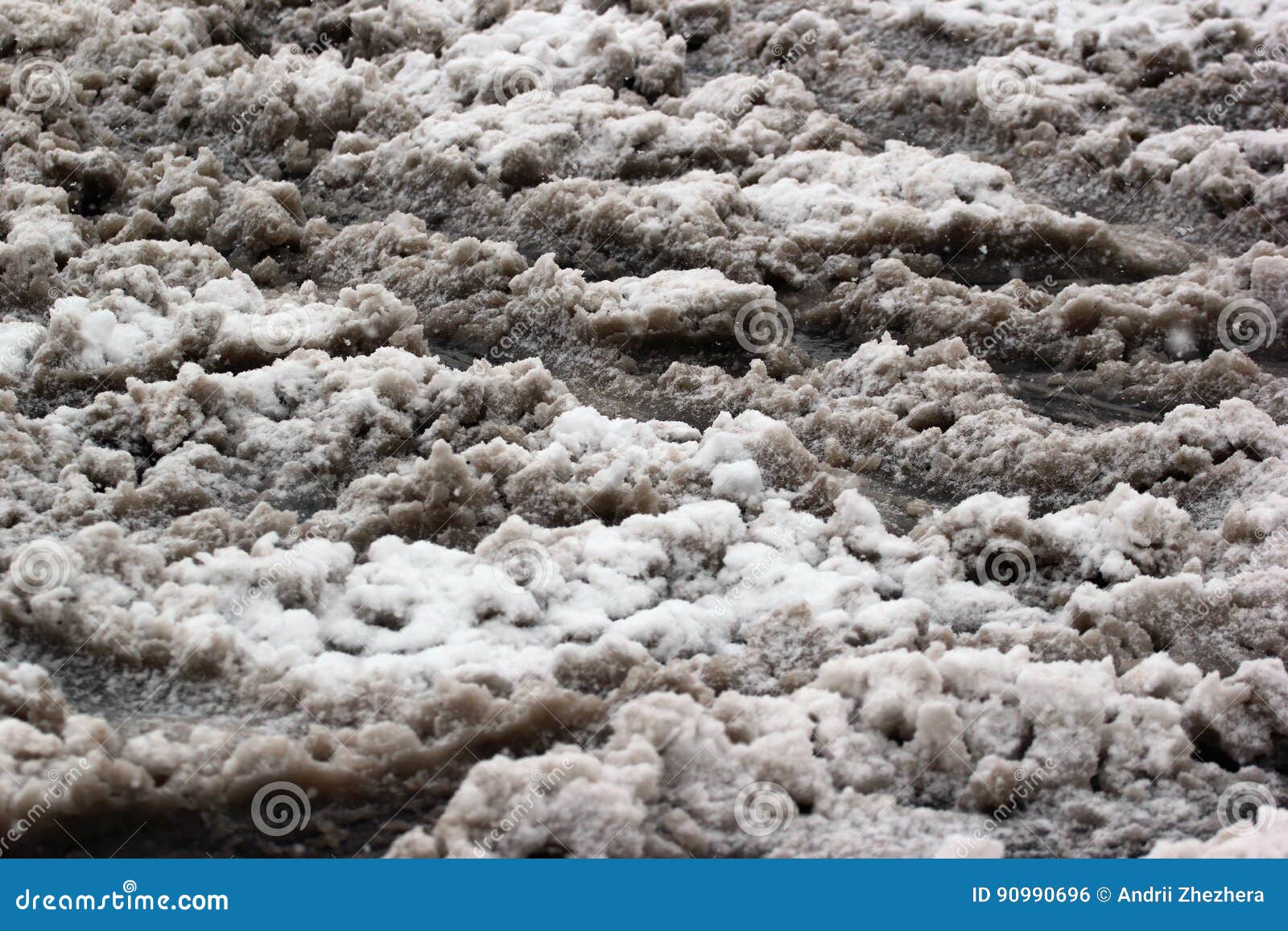 Dirty Slushy Snow at Wintertime Stock Photo - Image of slippery, warm ...