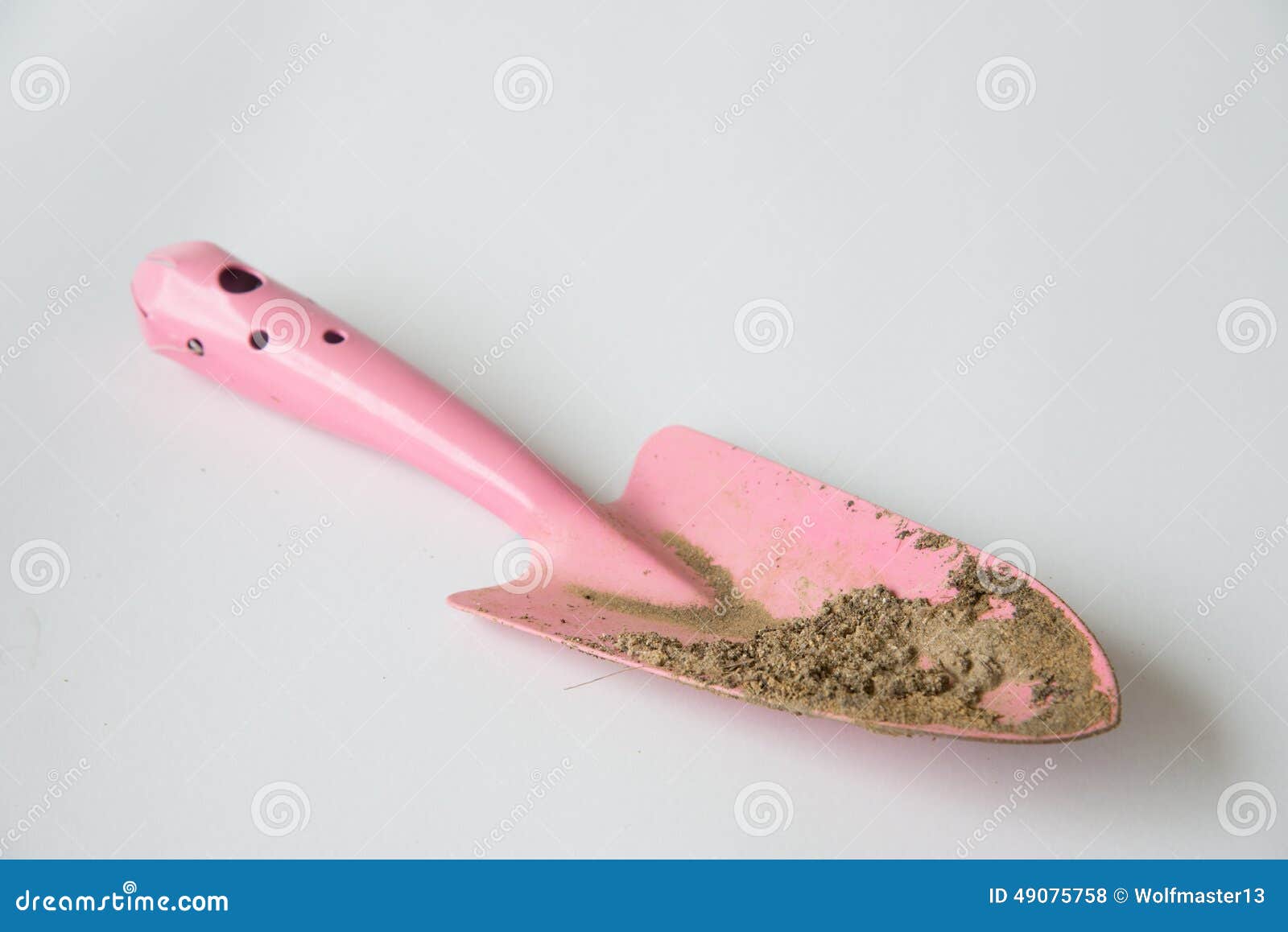 Dirty small pink shovel stock photo. Image of land, hand - 49075758