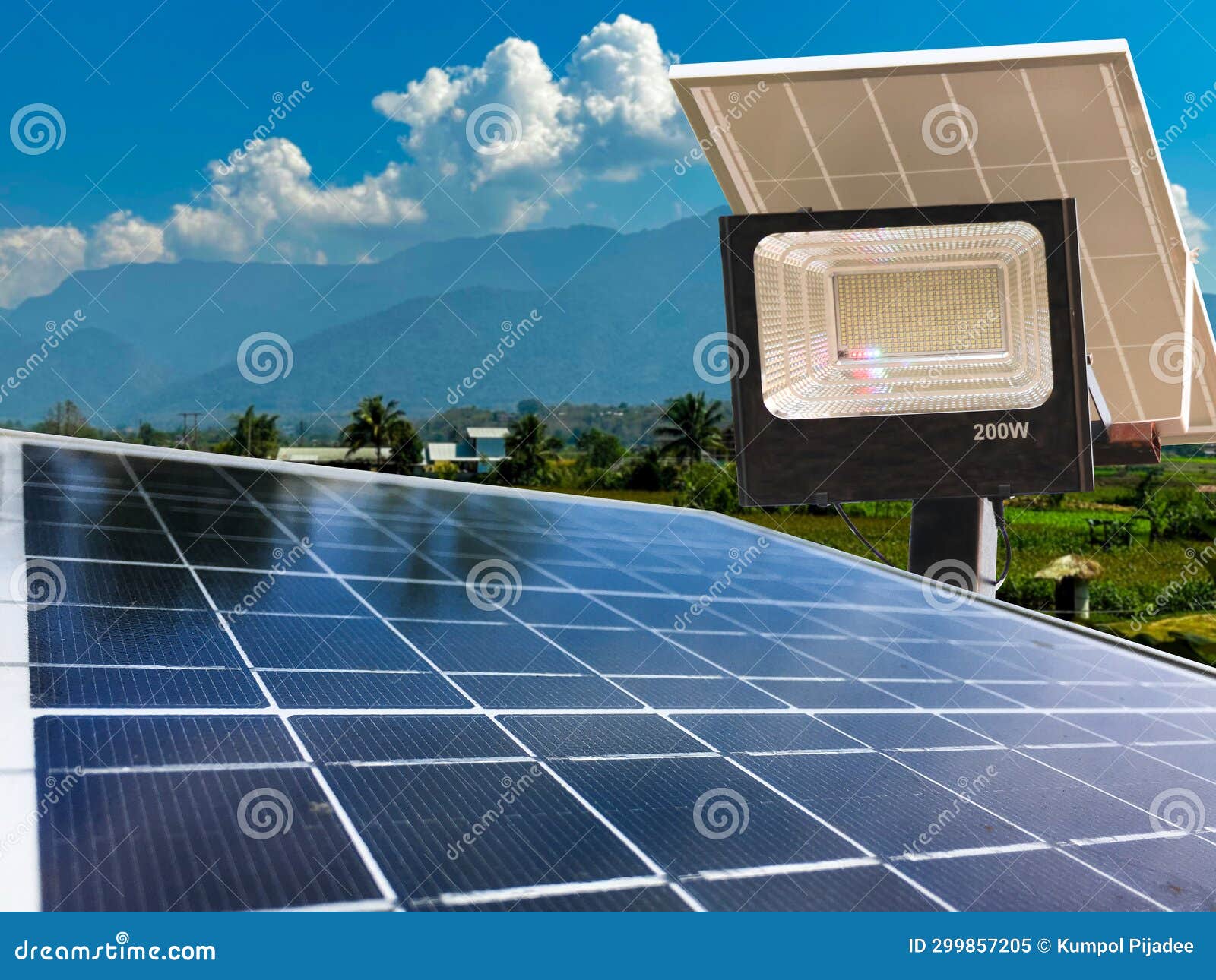 Dirty Solar Cell Panel Installed for Obtaining Power from the Nature ...