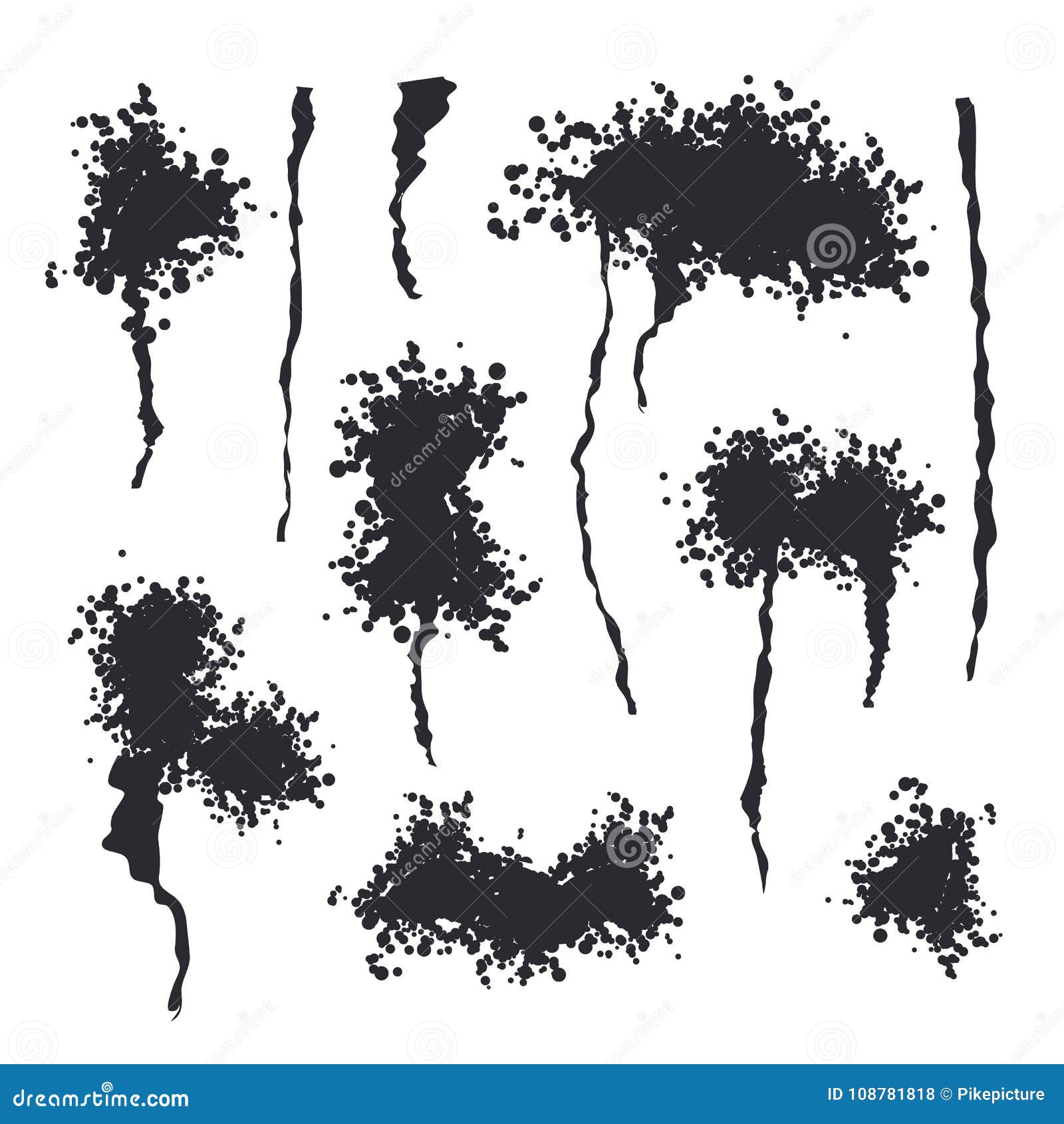 Black Spray Isolated Vector. Grunge Effect, Spread Texture. Abstract ...