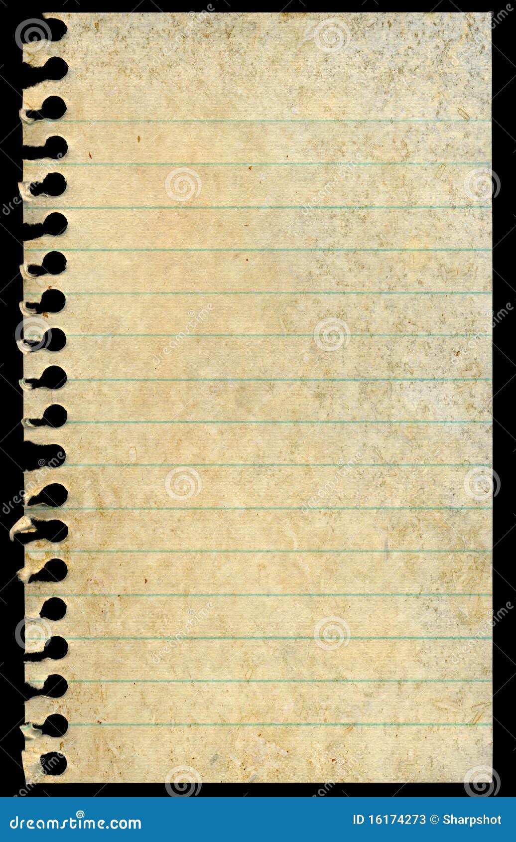 Dirty Stained Blank Torn Notepaper Page Isolated Stock Image - Image of ...
