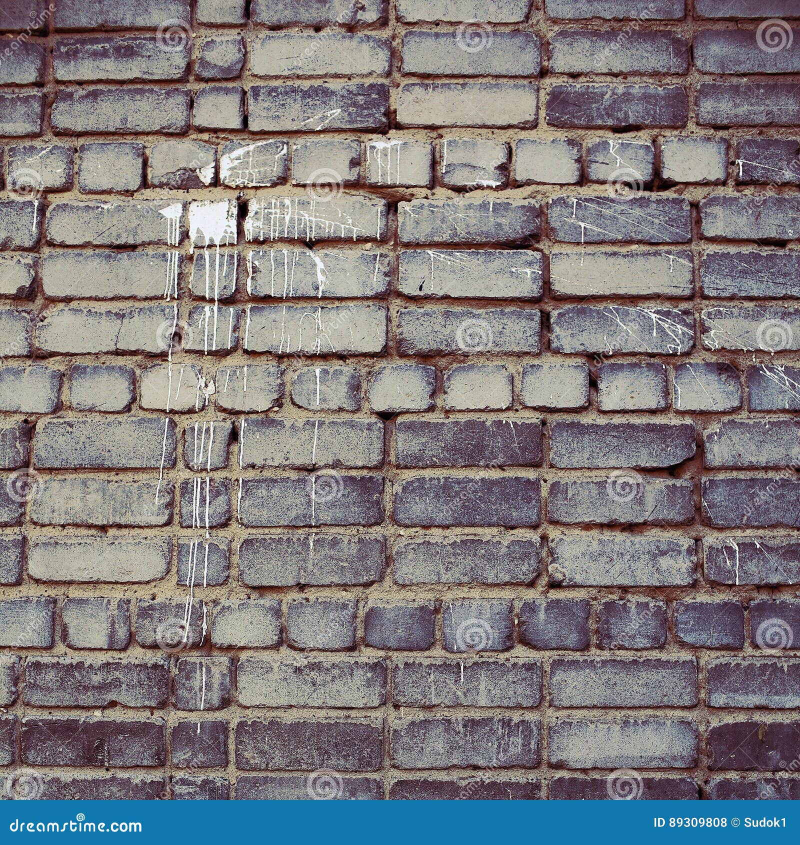 Dirty Stained Grey Brick Wall Stock Photo - Image of messy, damaged ...