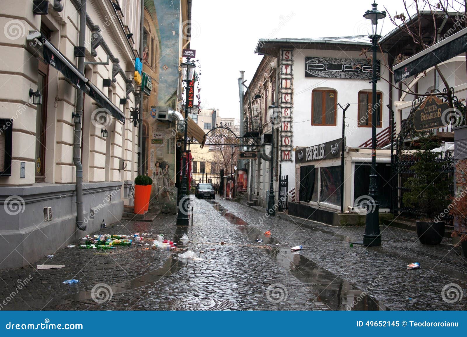 Dirty street editorial image. Image of bucharest, exterior - 49652145
