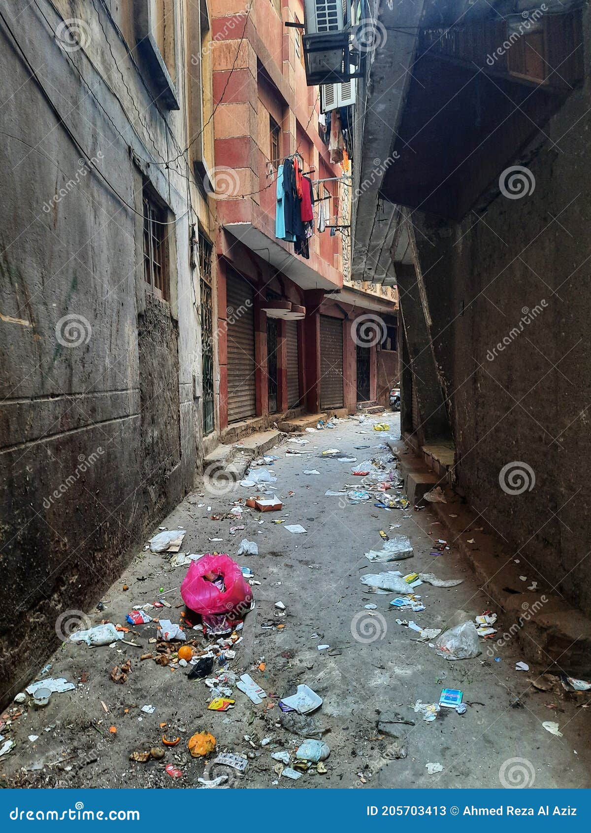 The Dirty Streets Were Littered with Trash Stock Image - Image of trash ...