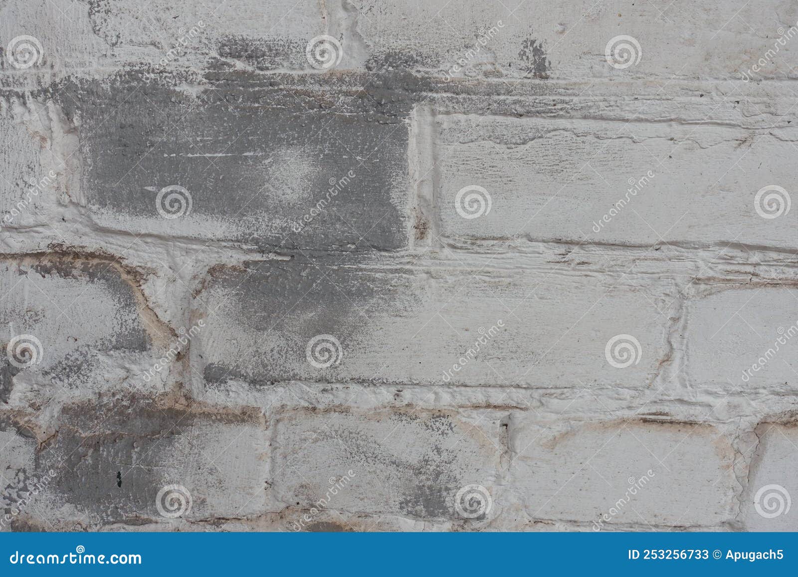 Dirty Surface of Old Whitewashed Grey Brick Wall Stock Image - Image of ...