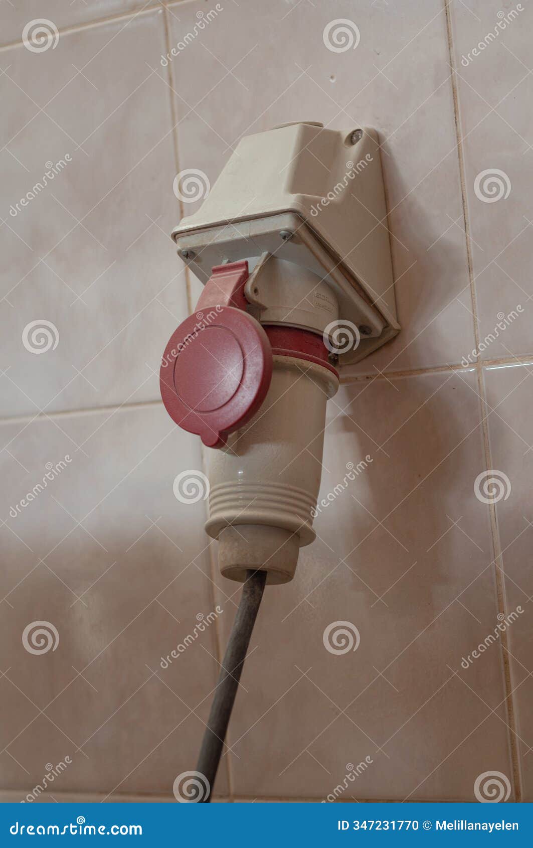 Old three-phase plug. stock photo. Image of electrician - 347231770