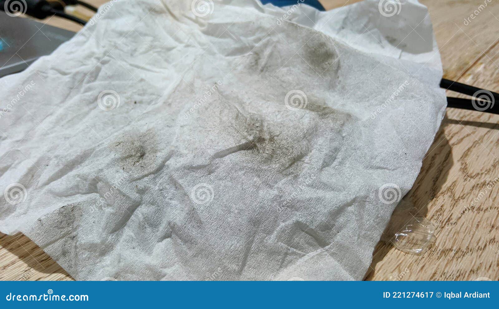 Dirty Tissue Trash that Has Been Blackened. Stock Image - Image of ...