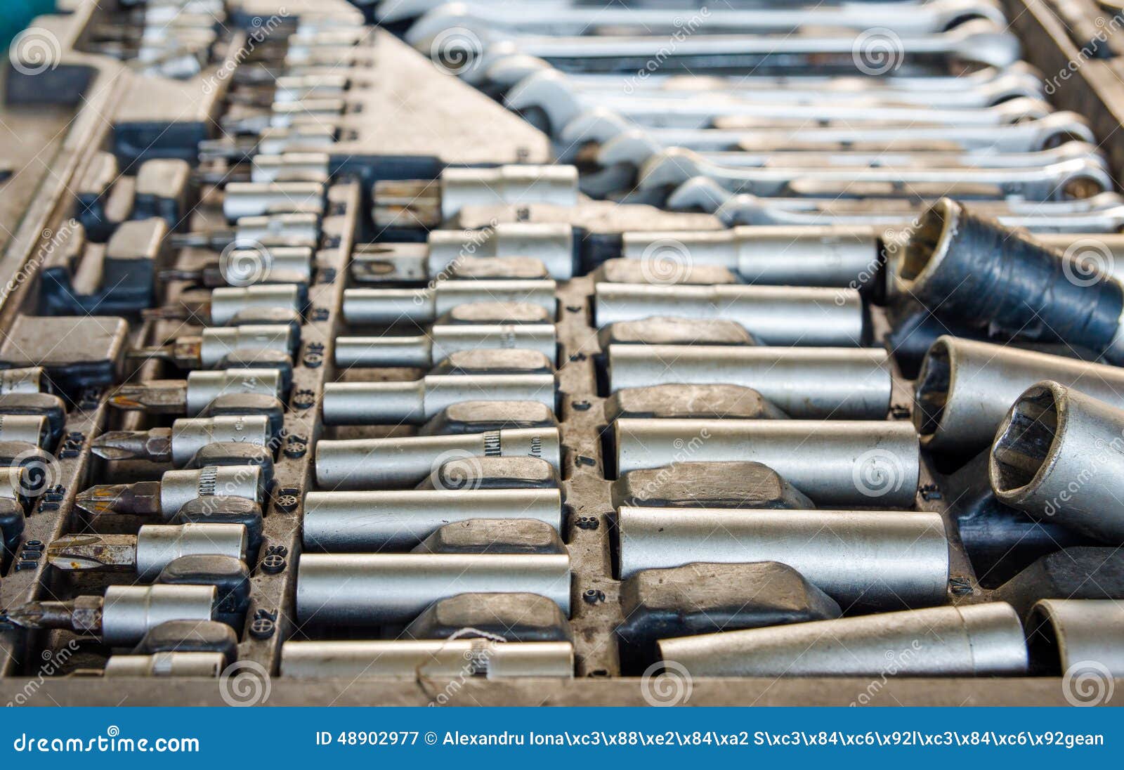 Dirty Tools from a Workshop in a Close View Stock Image - Image of ...