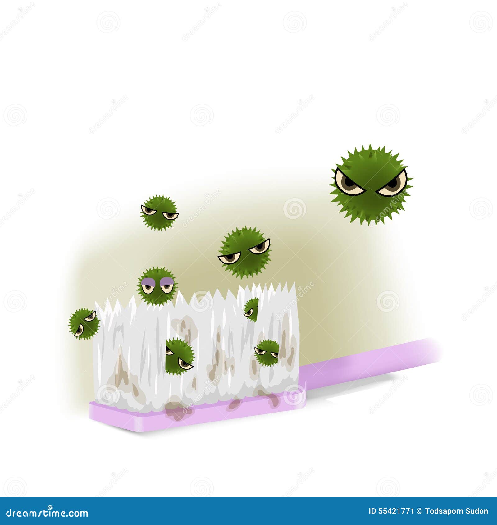 Dirty Toothbrush and Bacteria Stock Vector - Illustration of bacteria ...
