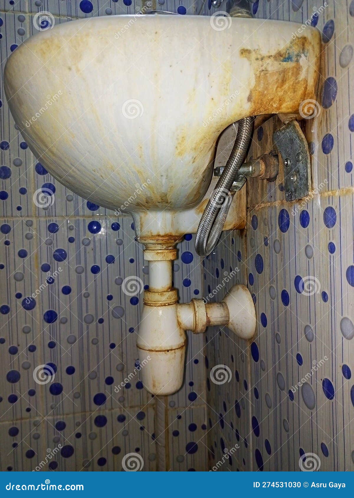Dirty Under White Basin, Below Bathroom Sink Stock Photo - Image of ...