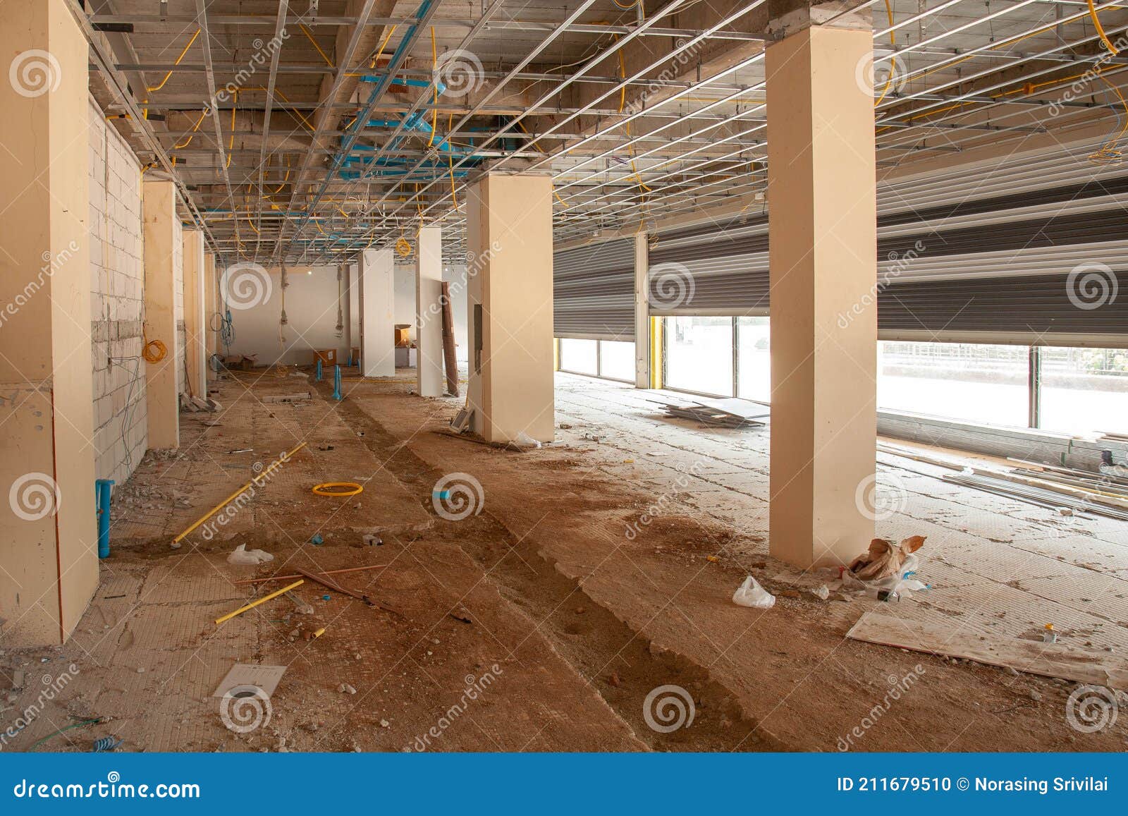 Dirty Unfinished, Abandoned Building Affected by COVID Stock Photo ...