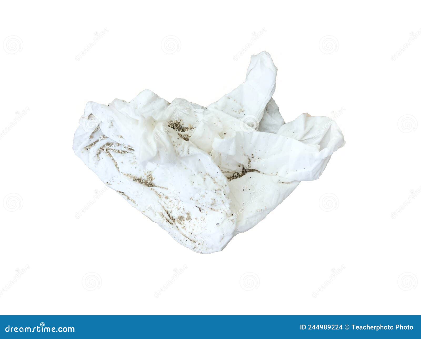 Dirty, Used and Crumpled Tissue Isolated on a White Background Stock ...