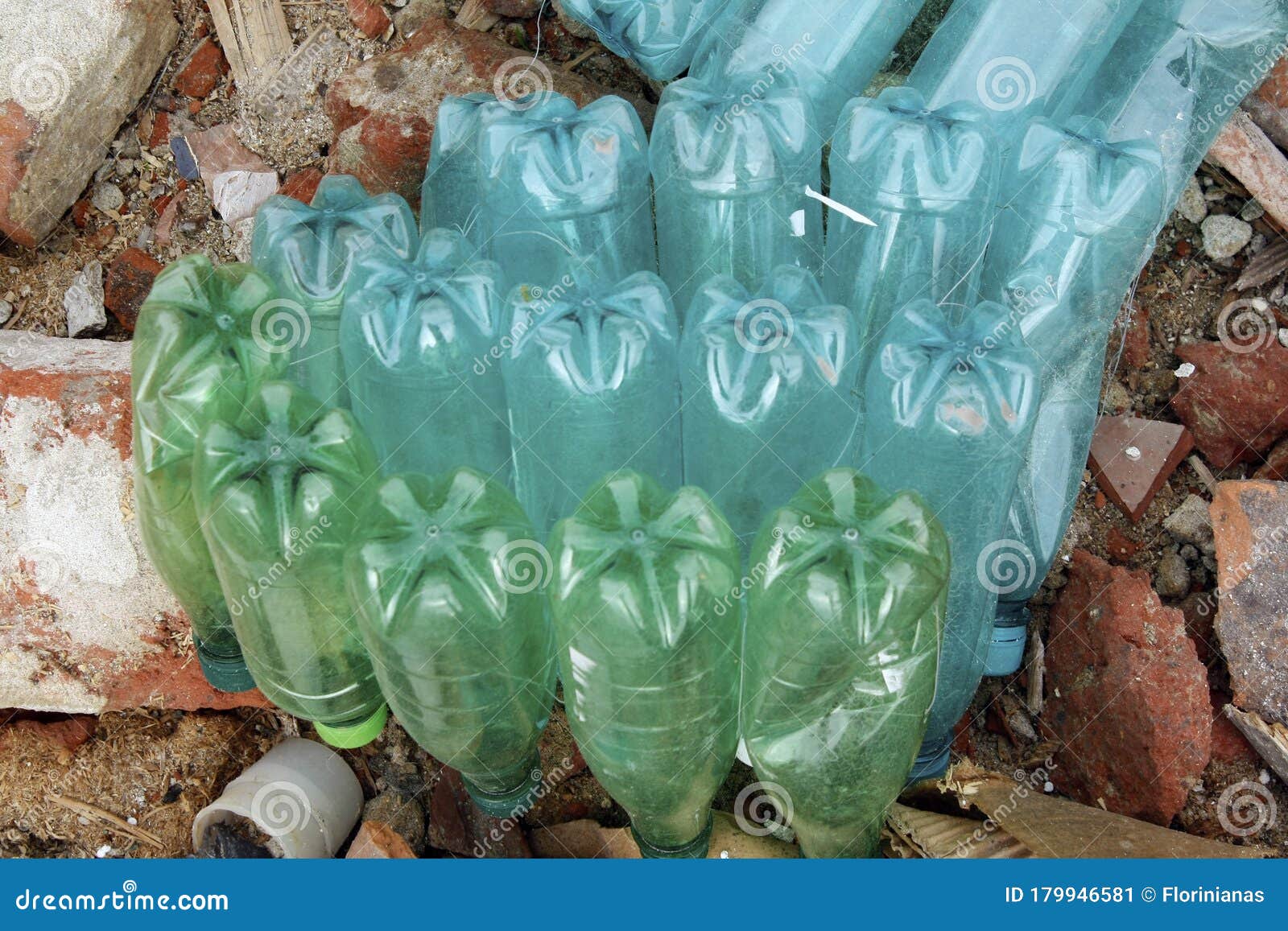 Dirty Used Plastic Bottles Pollution. Plastic Waste and Construction ...
