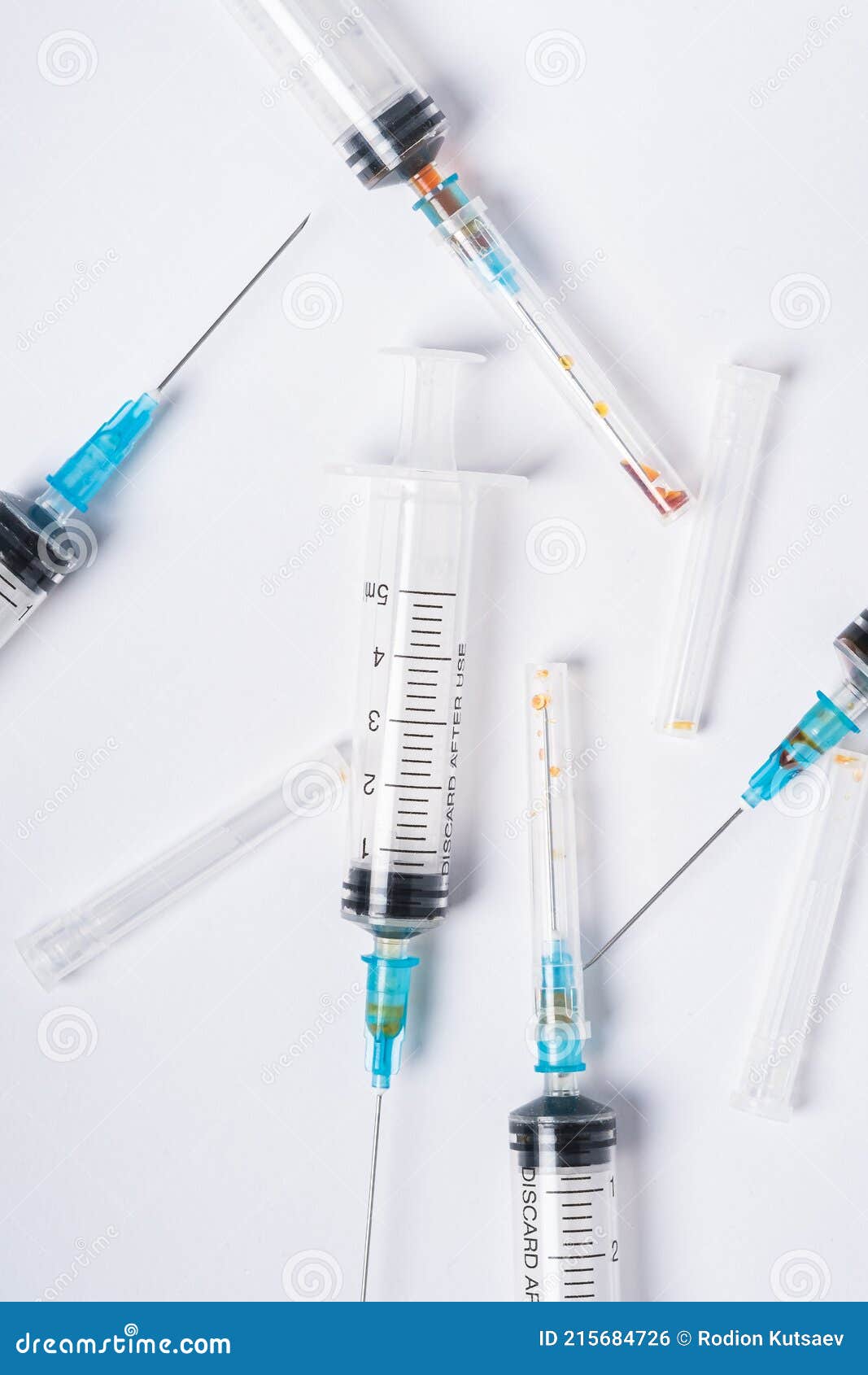 Dirty Used Plastic Syringes, Isolated Stock Photo - Image of dirty ...