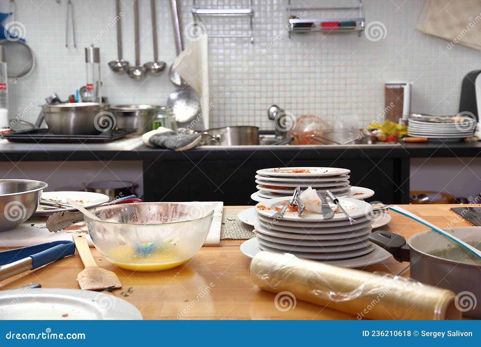 Dirty Utensil on the Kitchen Stock Photo - Image of utensil, chaos ...