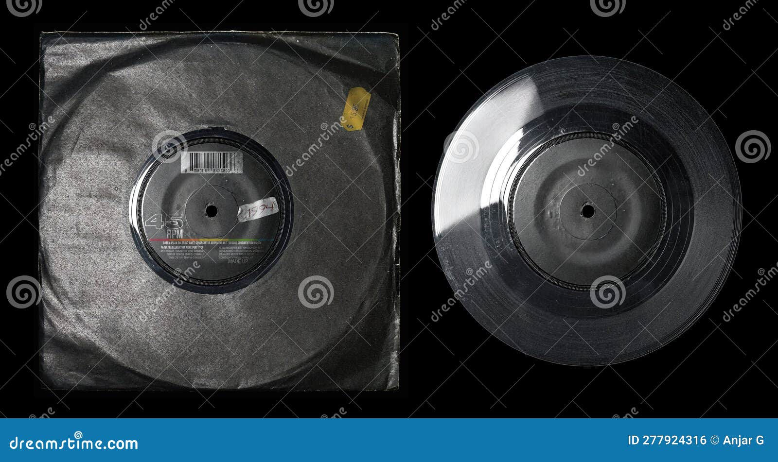 Dirty Vinyl Record and Paper Sleeve Stock Photo - Image of lighting ...