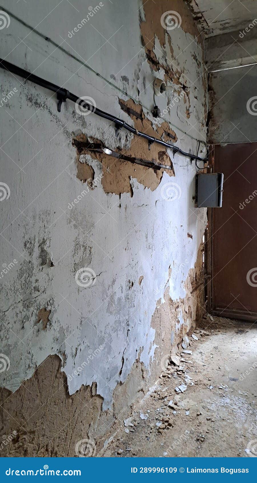 Dirty Wall Inside the Abandoned Building Stock Image - Image of white ...