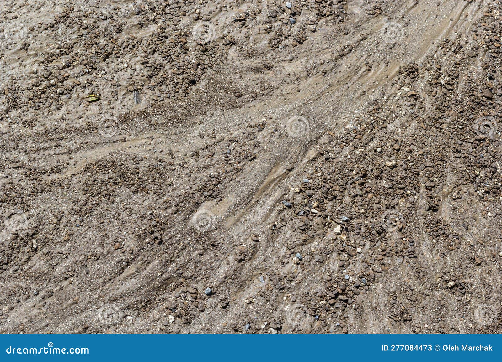 Dirty Washed Dirt Road with Traces of Water Flow in Spring. Off-road ...