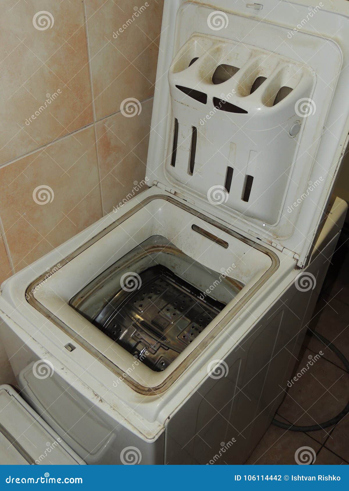 Dirty washing machine stock photo. Image of appliance - 106114442