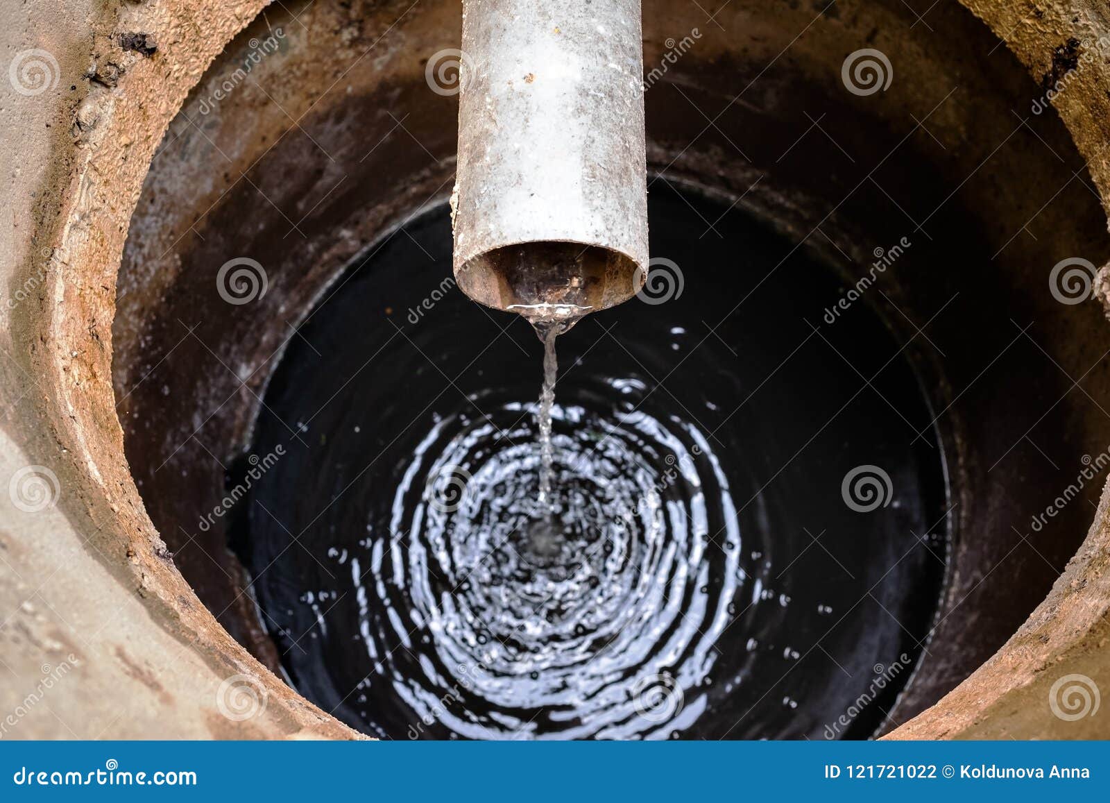 Dirty Water Flowing from Pipe in Sewer Stock Photo - Image of pollution ...