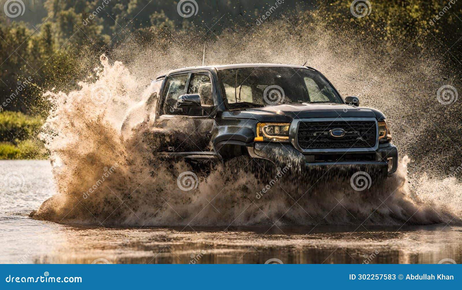 Dirty Water Splash after Vehicle Roaring Stock Illustration ...
