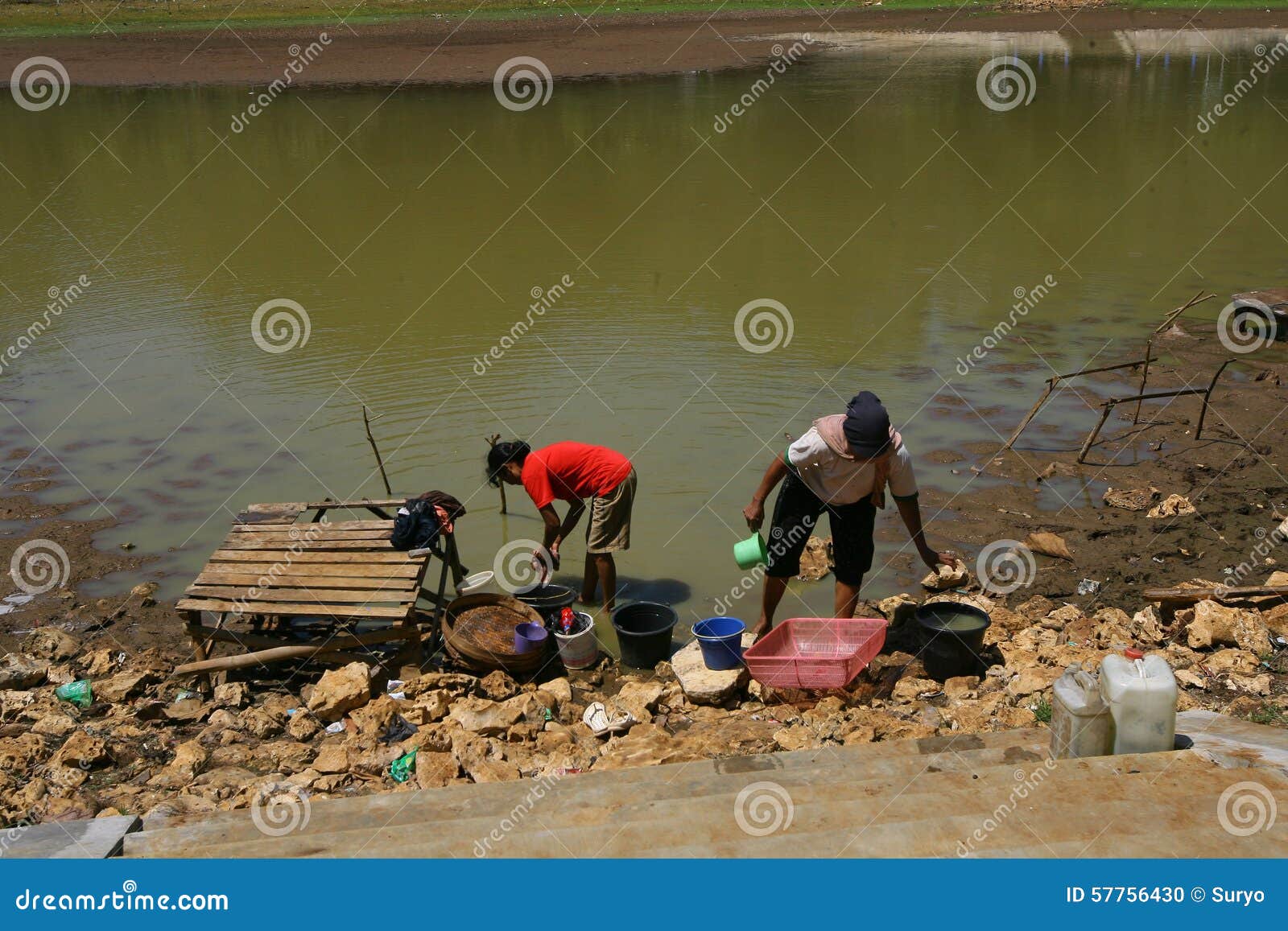 Dirty water editorial image. Image of indonesia, villagers - 57756430