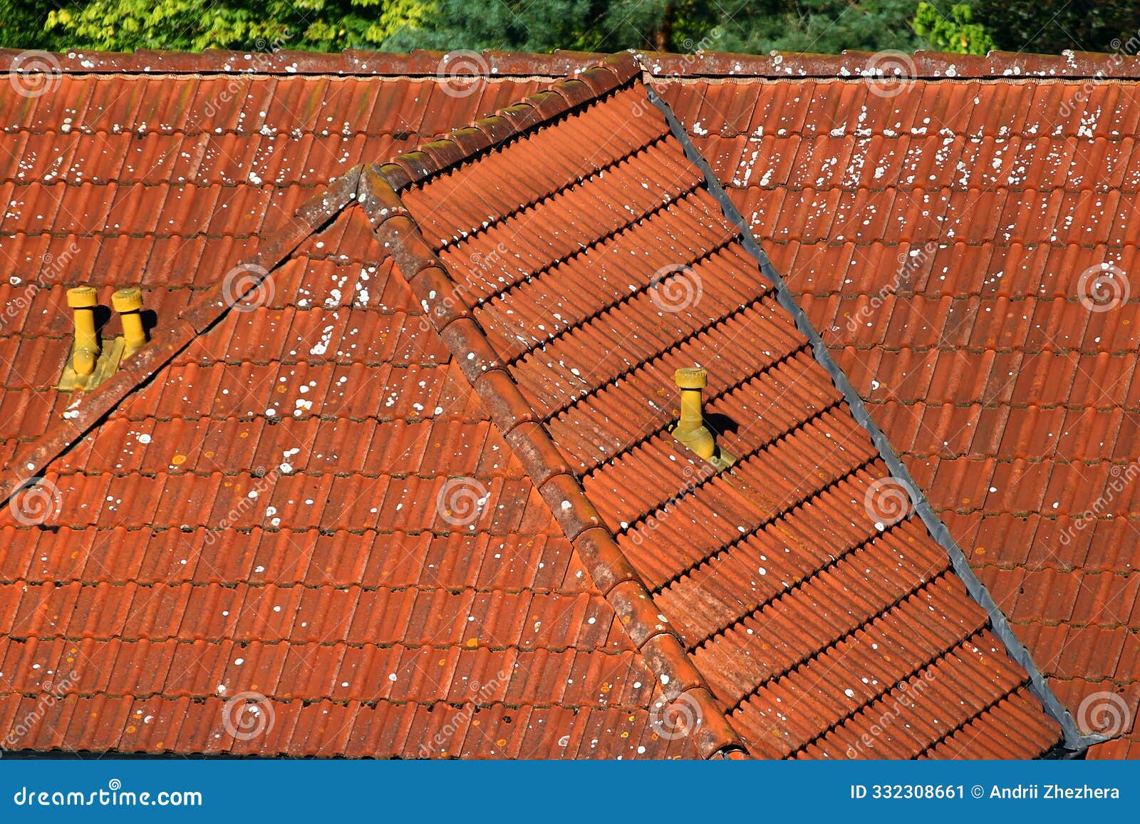 Dirty Weathered Shingle Tiled Roof Stock Image - Image of building ...