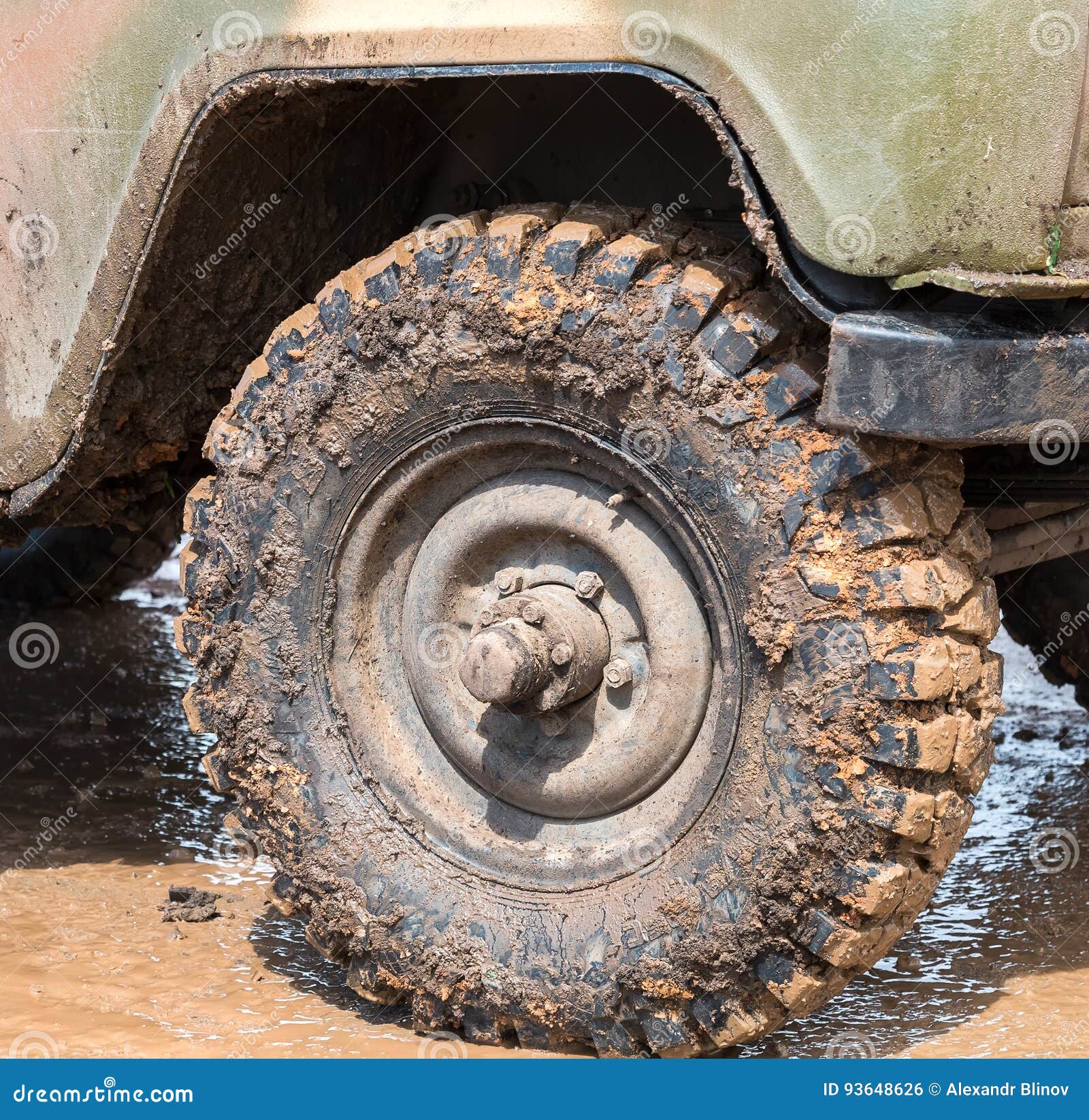 Dirty Wheel of an Off-road Car after the Rain Stock Photo - Image of ...
