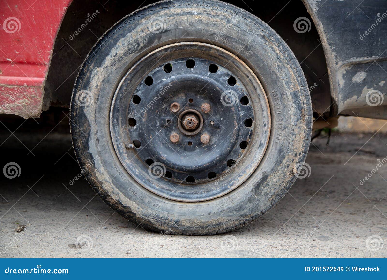 Dirty wheel of an old car stock image. Image of ancient - 201522649