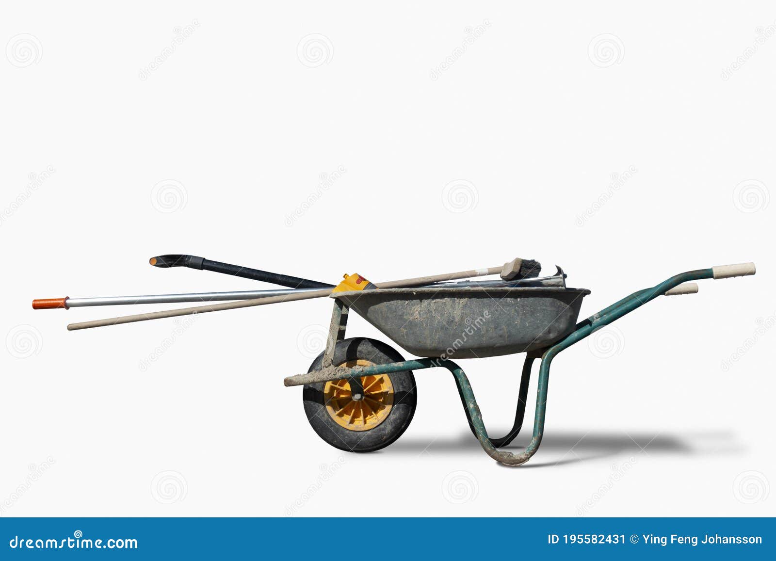 Dirty Wheelbarrow with Tools Stock Image - Image of landscaping, wheel ...