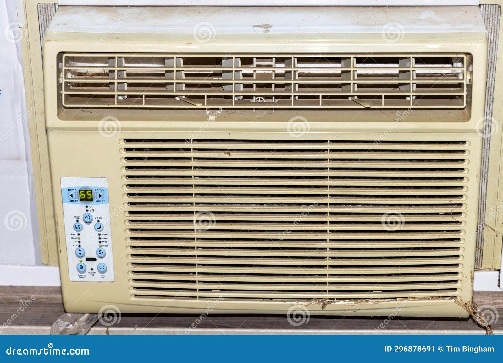 Dirty Window Air Conditioner Stock Image - Image of furniture, ceiling ...