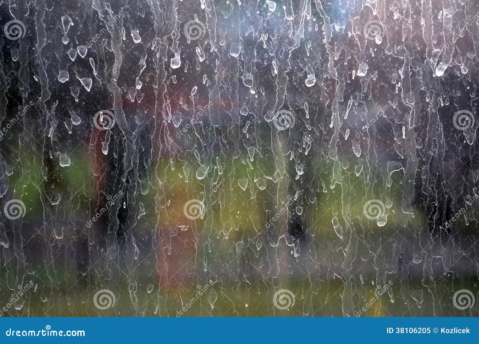 Dirty Window Wetted With Foam With A Bottle Of Detergent. Behind Glass ...