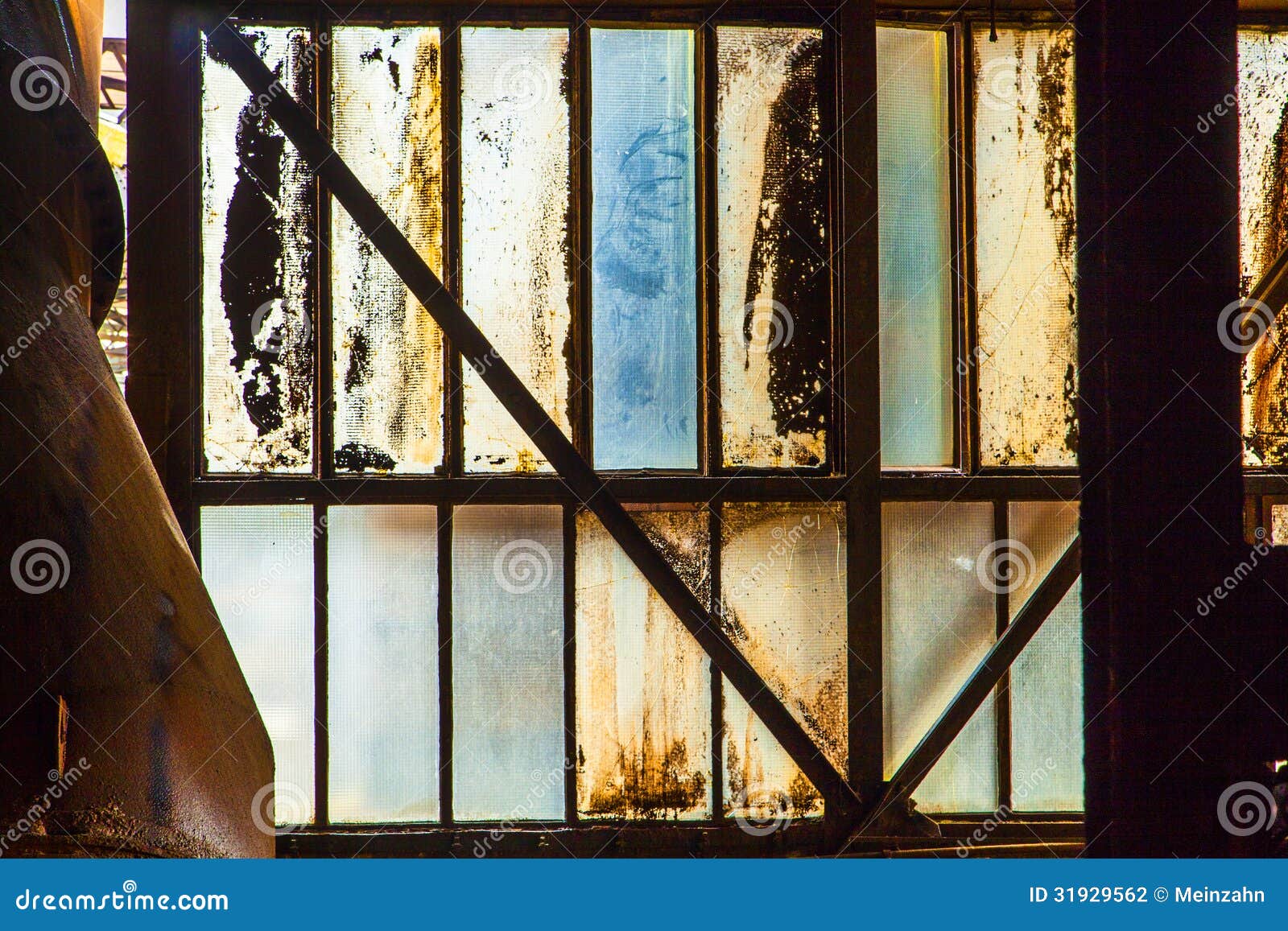 Dirty Window of Old Iron Works Stock Photo - Image of background, dirty ...