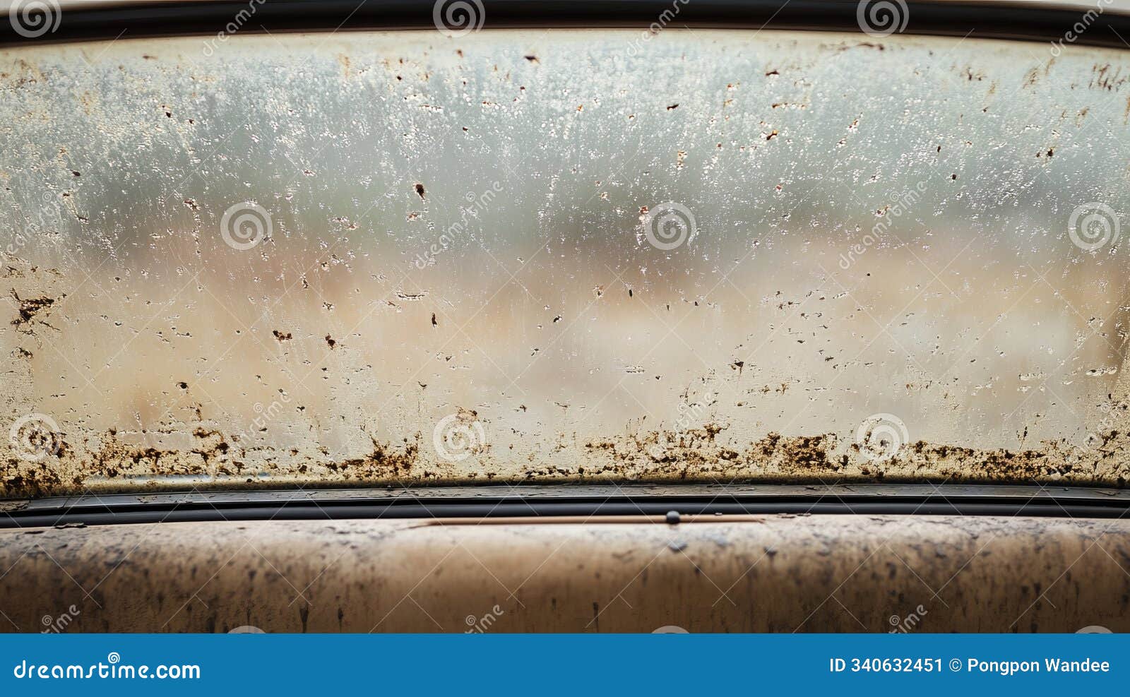 Dirty Windshield of an Old Car with Mud Splatters Stock Illustration ...